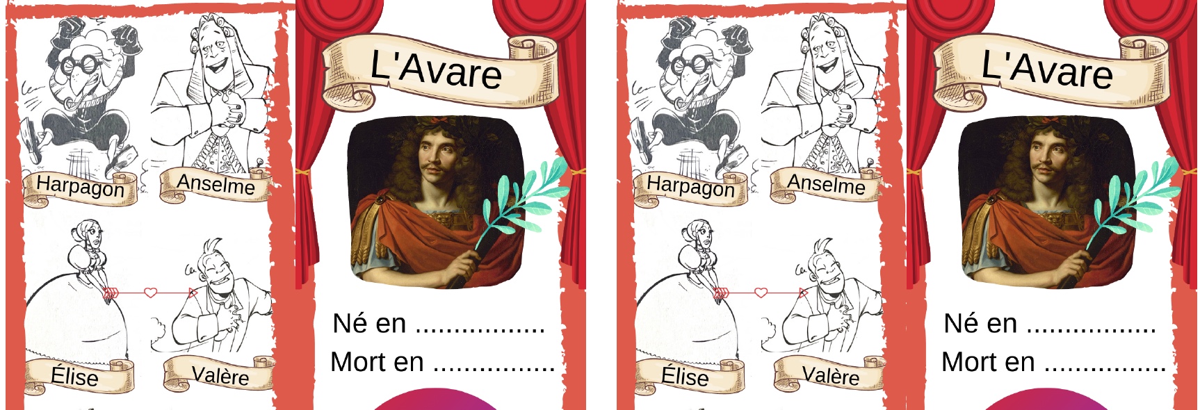 Marque-pages de l’Avare – Association Ludendo