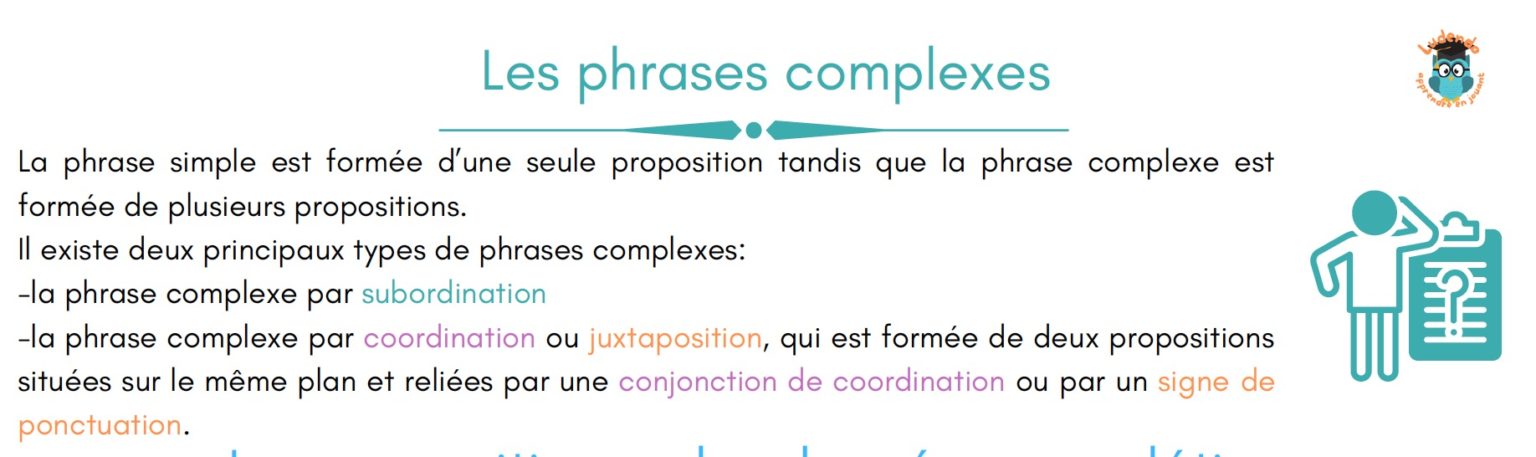 Exercices sur les phrases complexes – Association Ludendo