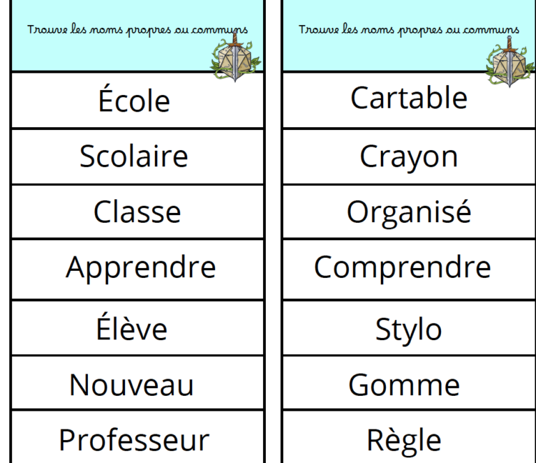 Cartes à pinces vocabulaire de la rentrée – Association Ludendo