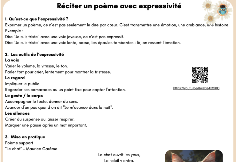 Réciter un poème avec expressivité – Association Ludendo